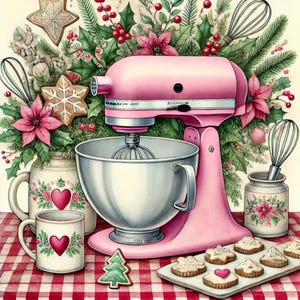 Festive Baking, Christmas Mixer, Pink Stand Mixer, Holiday Baking ...