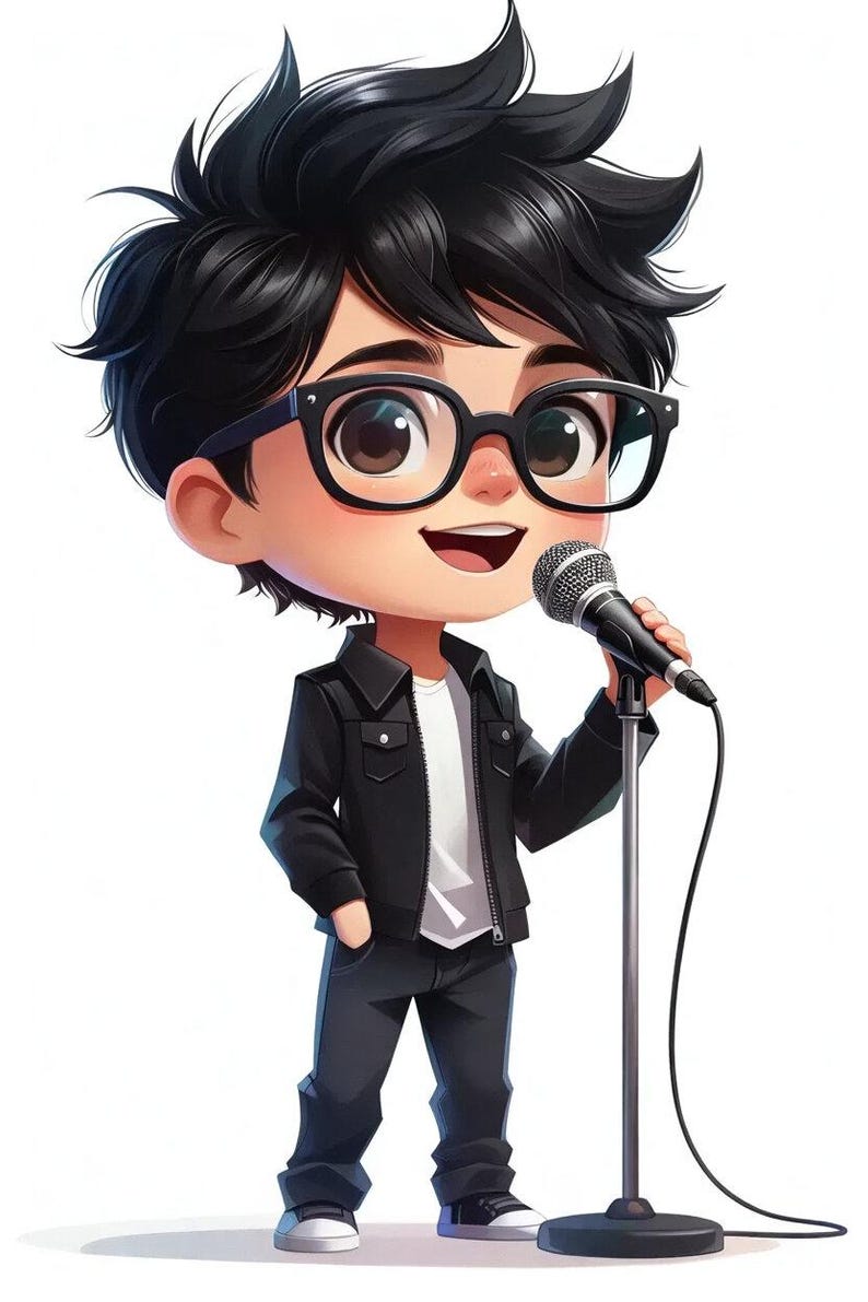 10 Rockstar Whimsical Boys, Rock and Roll, Chibi, Kawaii, Singing ...
