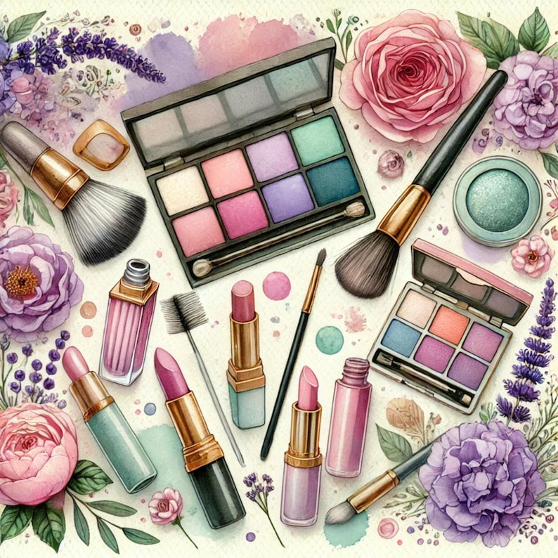 Girl Loves Makeup, Beauty Clipart, Makeup Art, Watercolor Cosmetics ...