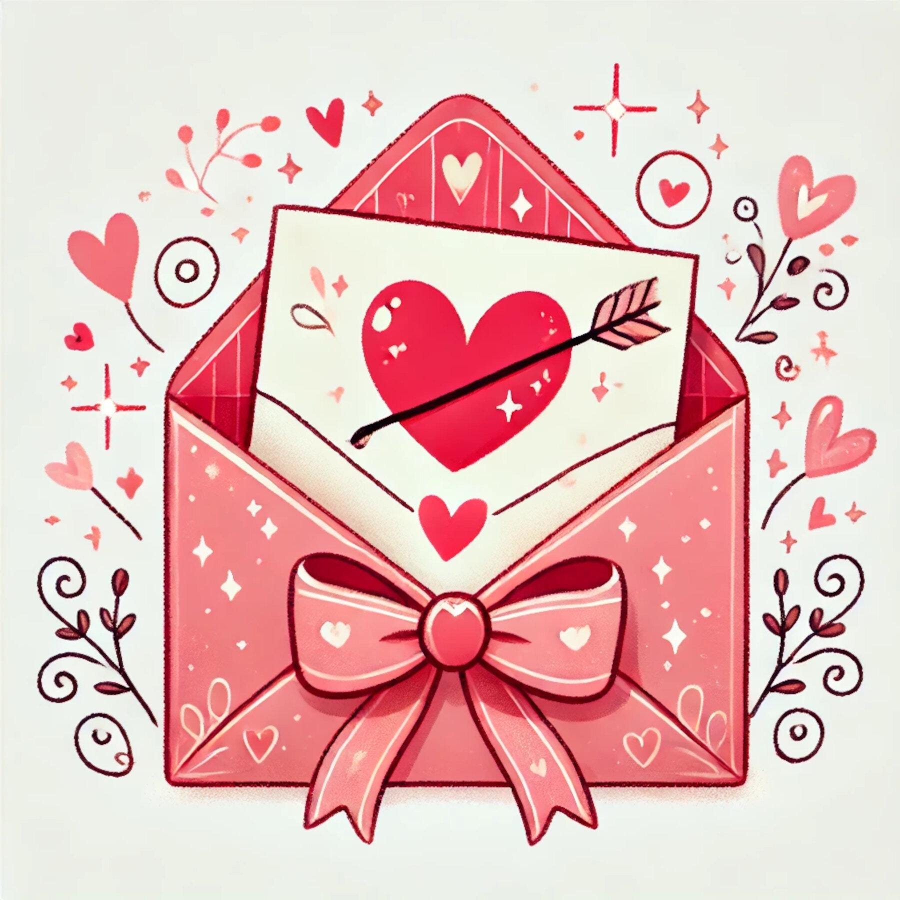 Love Letters, Valentines Day, Romantic Clipart, Valentine Clipart, 14th ...