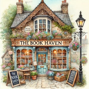 Village Book Shop, Cosy Bookshop, Vintage Decor, Colourful Books ...