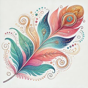 Boho Feathers, Colorful Gradients, Intricate Designs, Whimsical Decor ...
