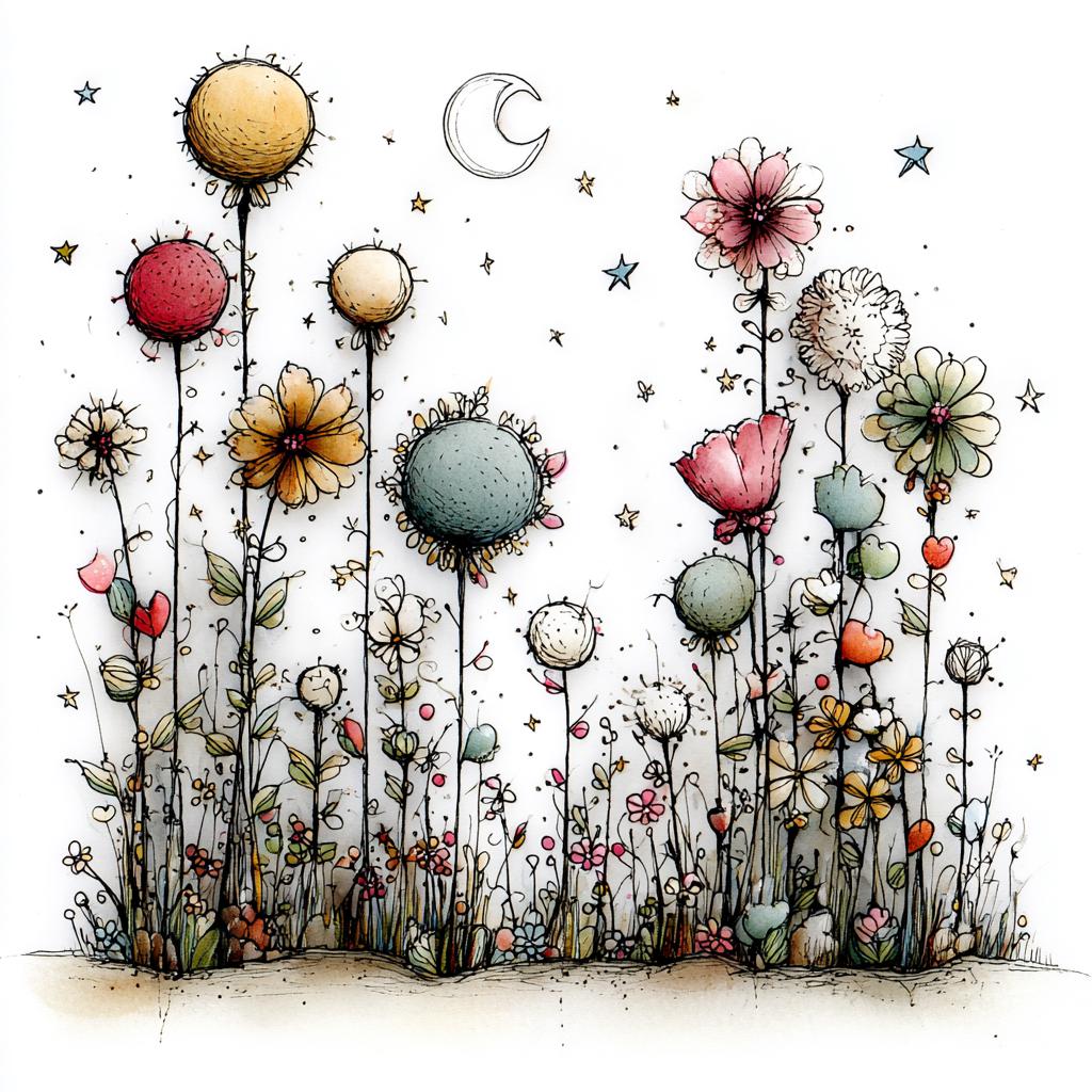 Whimsical Flower PNG Set, Cute Smiling Florals, Hand-drawn Doodle ...