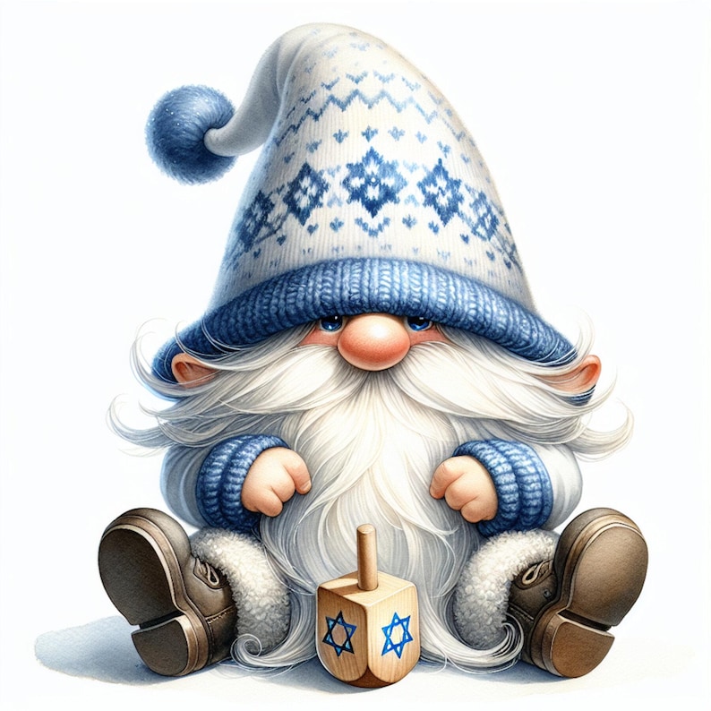 10 Jewish Theme Gnomes, Jewish Dreidel, Jewish Menorah, Spinning Top ...