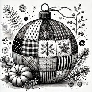 10 Patchwork Bauble Clipart Images, Baubles, Patchwork, Sewing ...