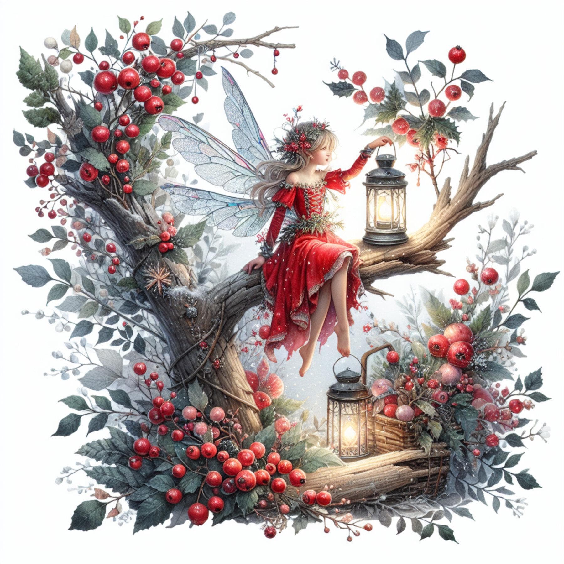 20 Christmas Fairy Clipart Bundle, Christmas JPG Bundle, Fantasy ...