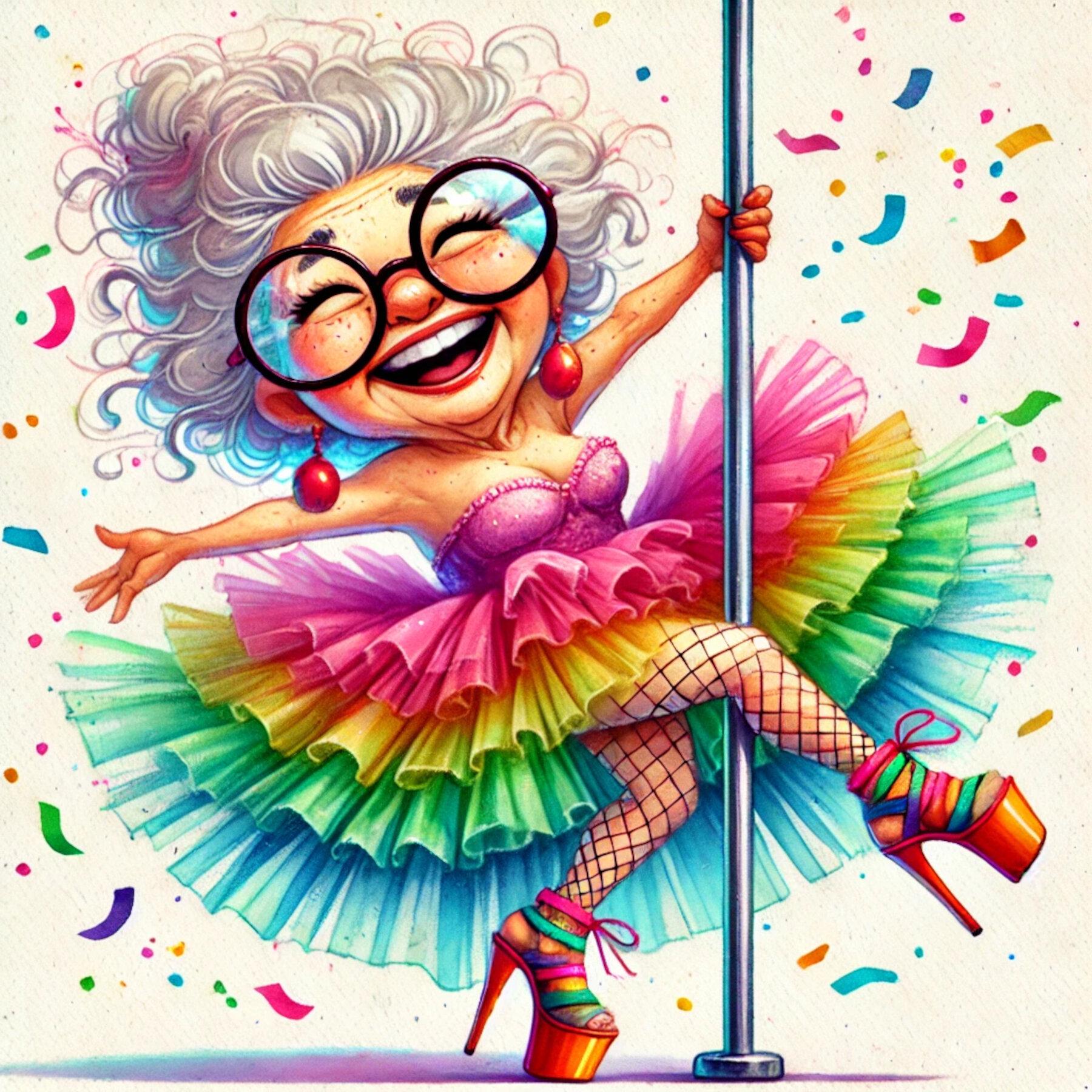Glamma, Elderly Pole Dance, Fun Grandma Art, Senior Fitness Art ...