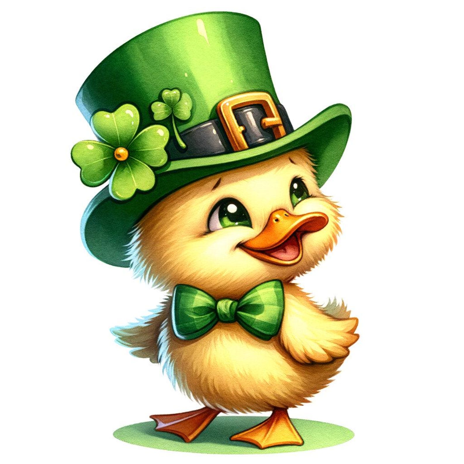 Cute and Whimsical St. Patricks Day Ducks, JPG Clipart Images, Irish ...