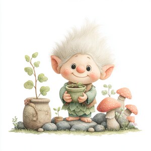 Garden Troll, Plant Sprite, Fairy Troll, Moss Child, Troll With Pot ...