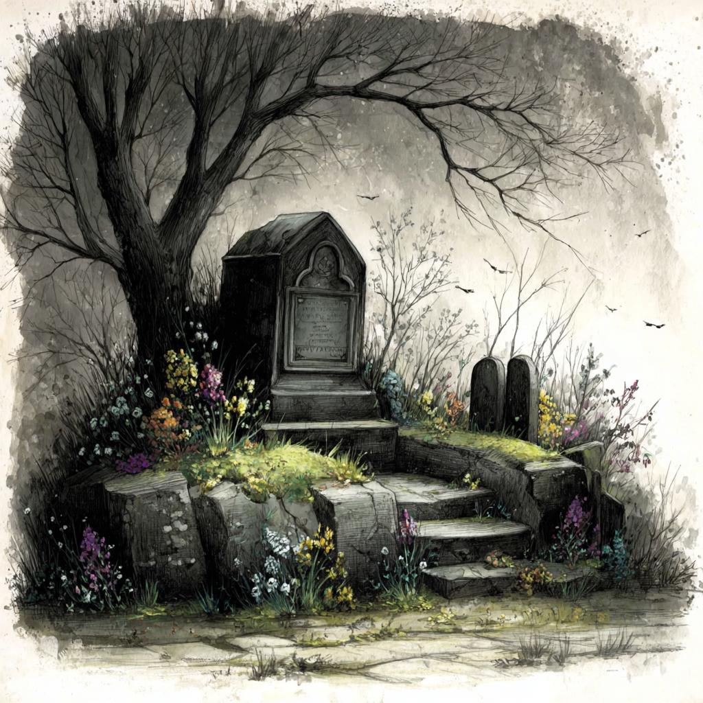 Graveyard Art, Haunted Scene, Gothic Graveyard, Tombstone Stairs ...