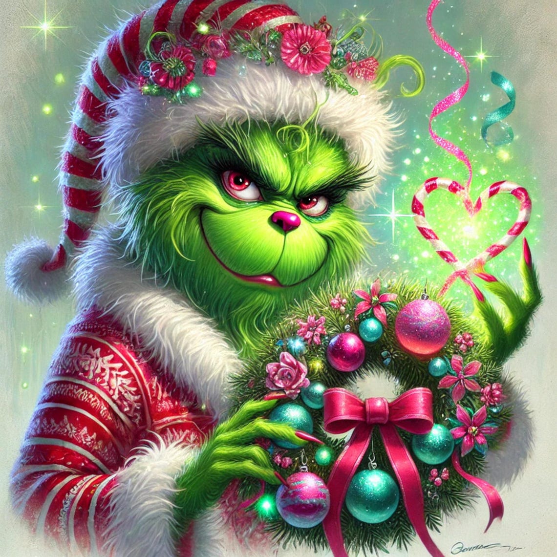 Wreath Thief, 10 Grinch Images, High Quality 300dpi, Grinch, Green Man ...