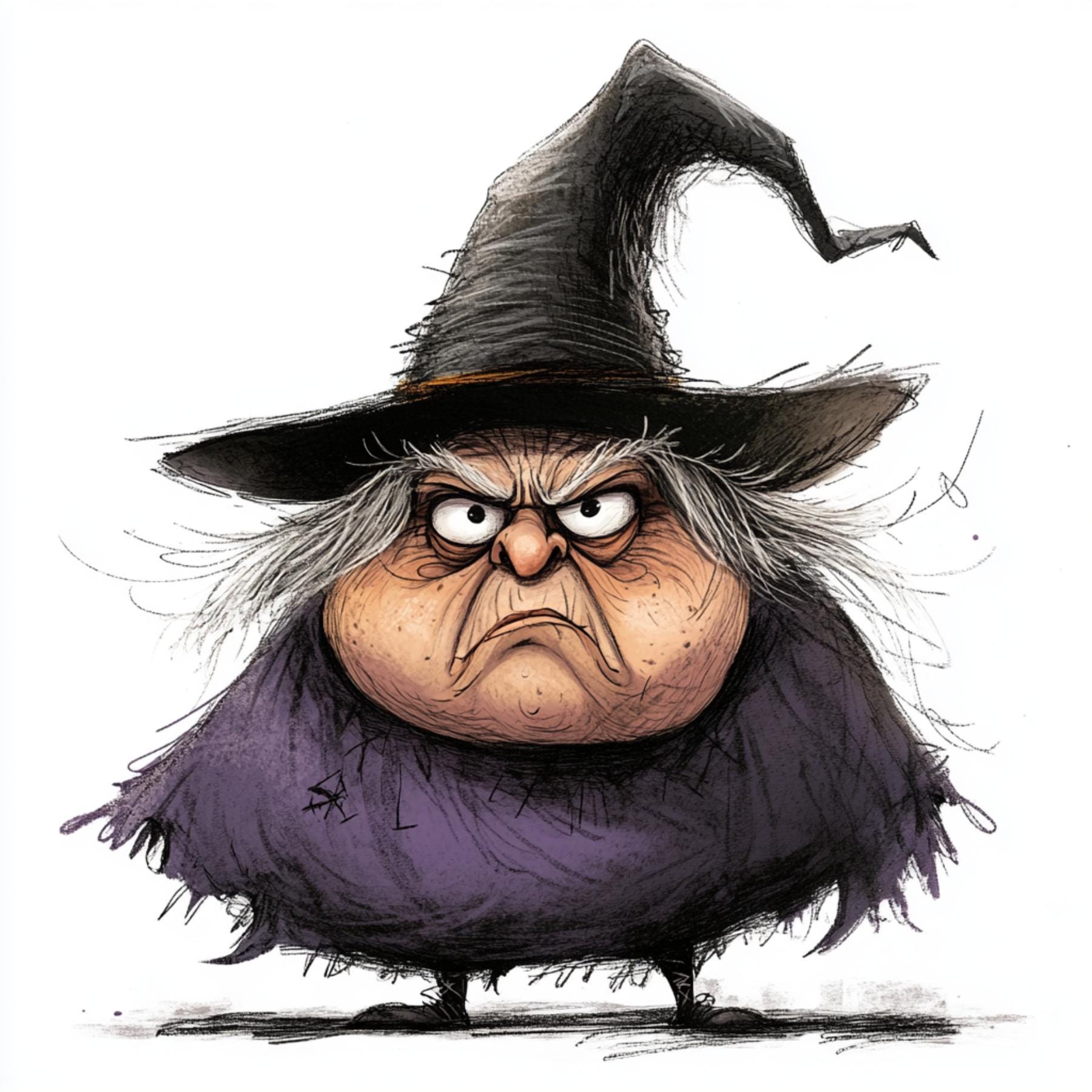 Grumpy Witch, Witch Clipart, Grumpy Witch, Funny Witch, Cartoon Witch ...