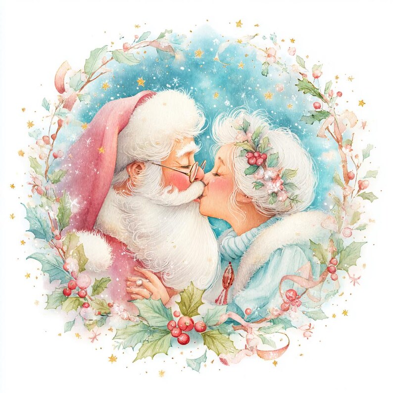 Mistletoe Kiss, Santa Romance, Christmas Love, Holiday Couple, Festive ...