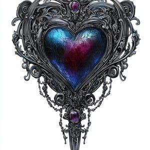Gothic Heart Art, Victorian Heart, Gothic Jewelry, Dark Romance Art ...