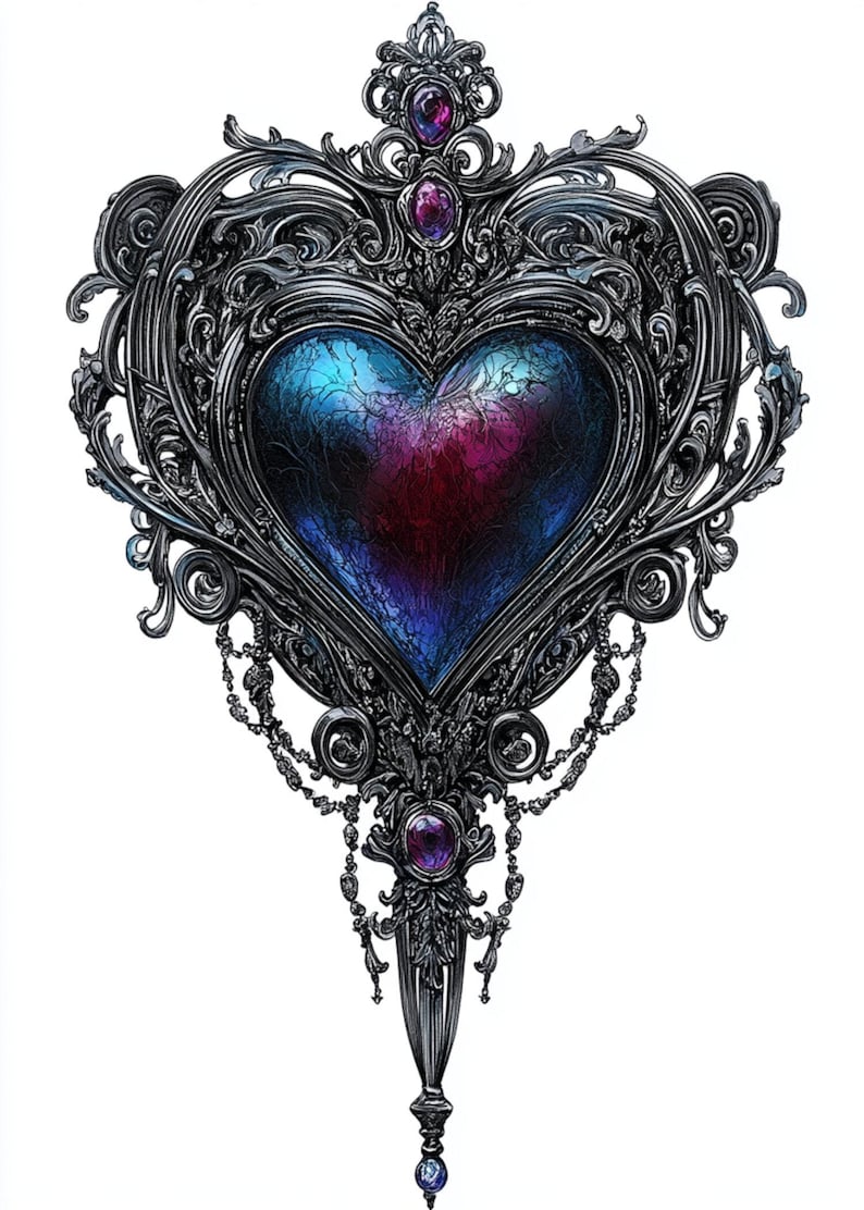 Gothic Heart Art, Victorian Heart, Gothic Jewelry, Dark Romance Art ...