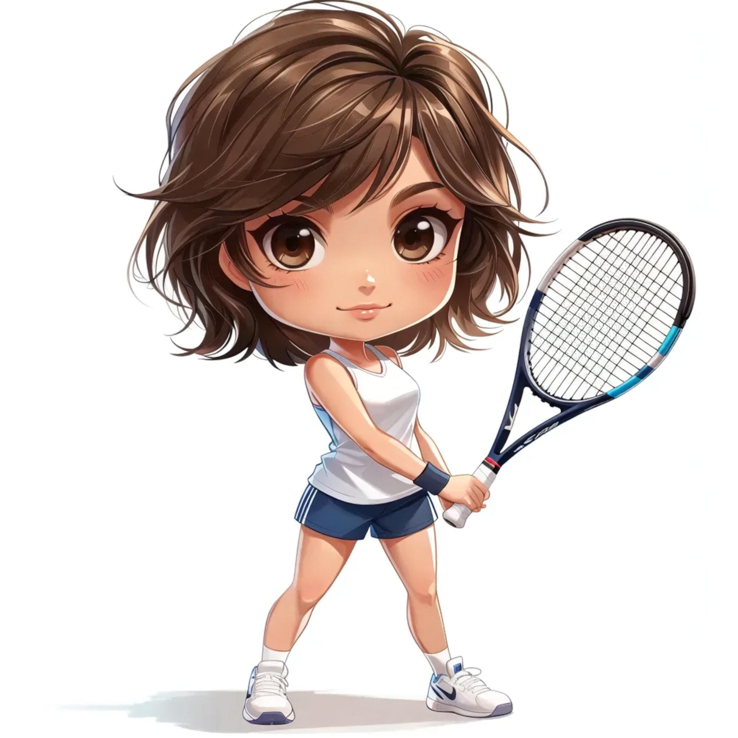 10 Tennis Girl Clipart, Chibi Girl, Tennis, Tennis Player, Wimbledon ...