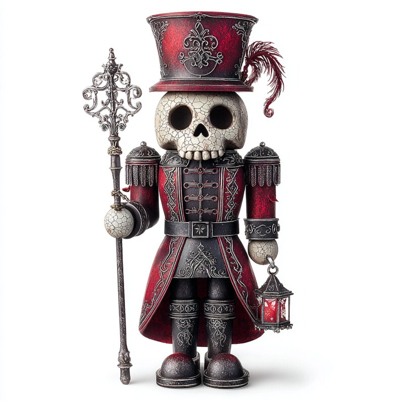 Goth Nutcracker CLIPART, Skull Toy Art, Dark Xmas Decor, Gothic Soldier ...
