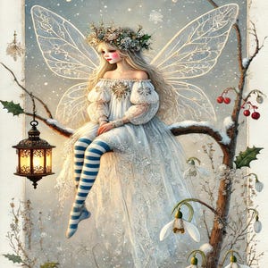 Snowdrop Fairy, Whimsical Fairy, Winter Fairy, Snowdrops, Festive Scene ...