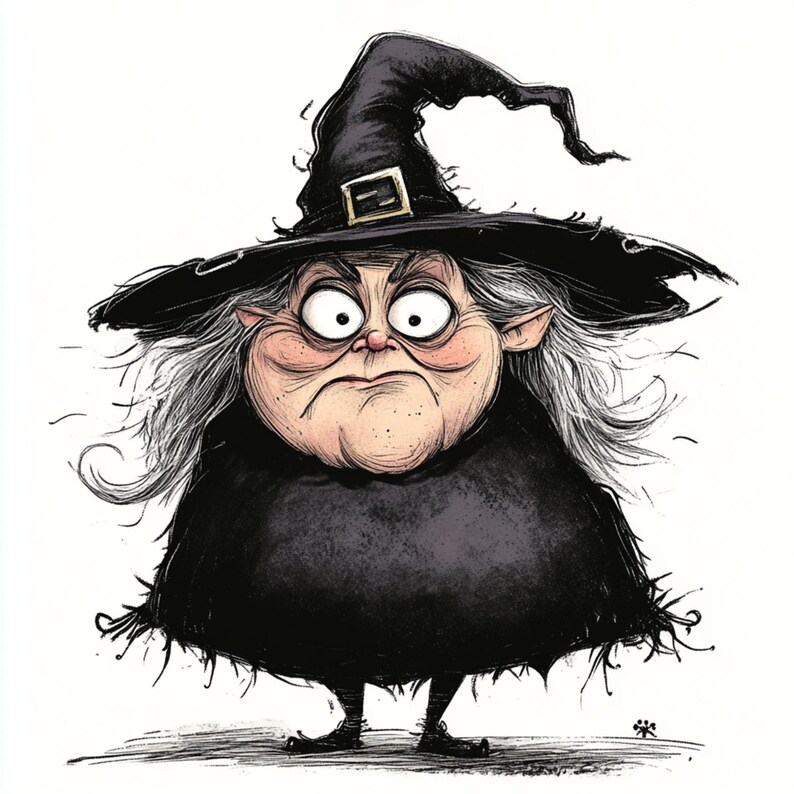 Grumpy Witch, Witch Clipart, Grumpy Witch, Funny Witch, Cartoon Witch ...