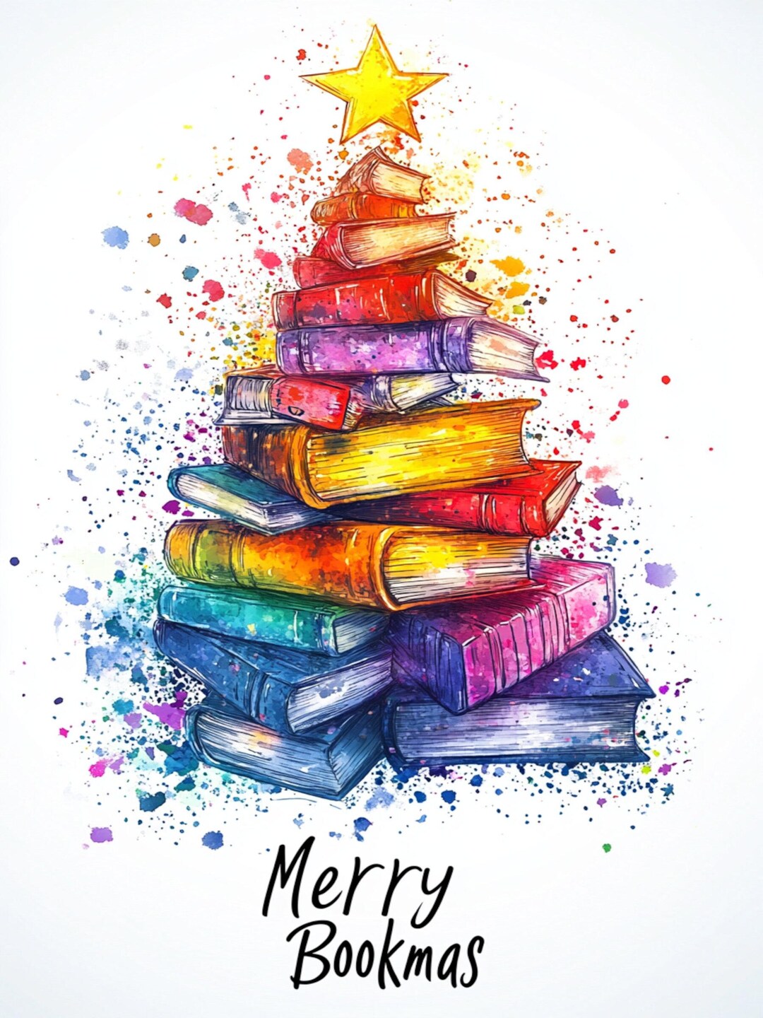 Book Tree Art, Merry Bookmas, Bookmas Tree, Xmas Book Decor, Holiday ...