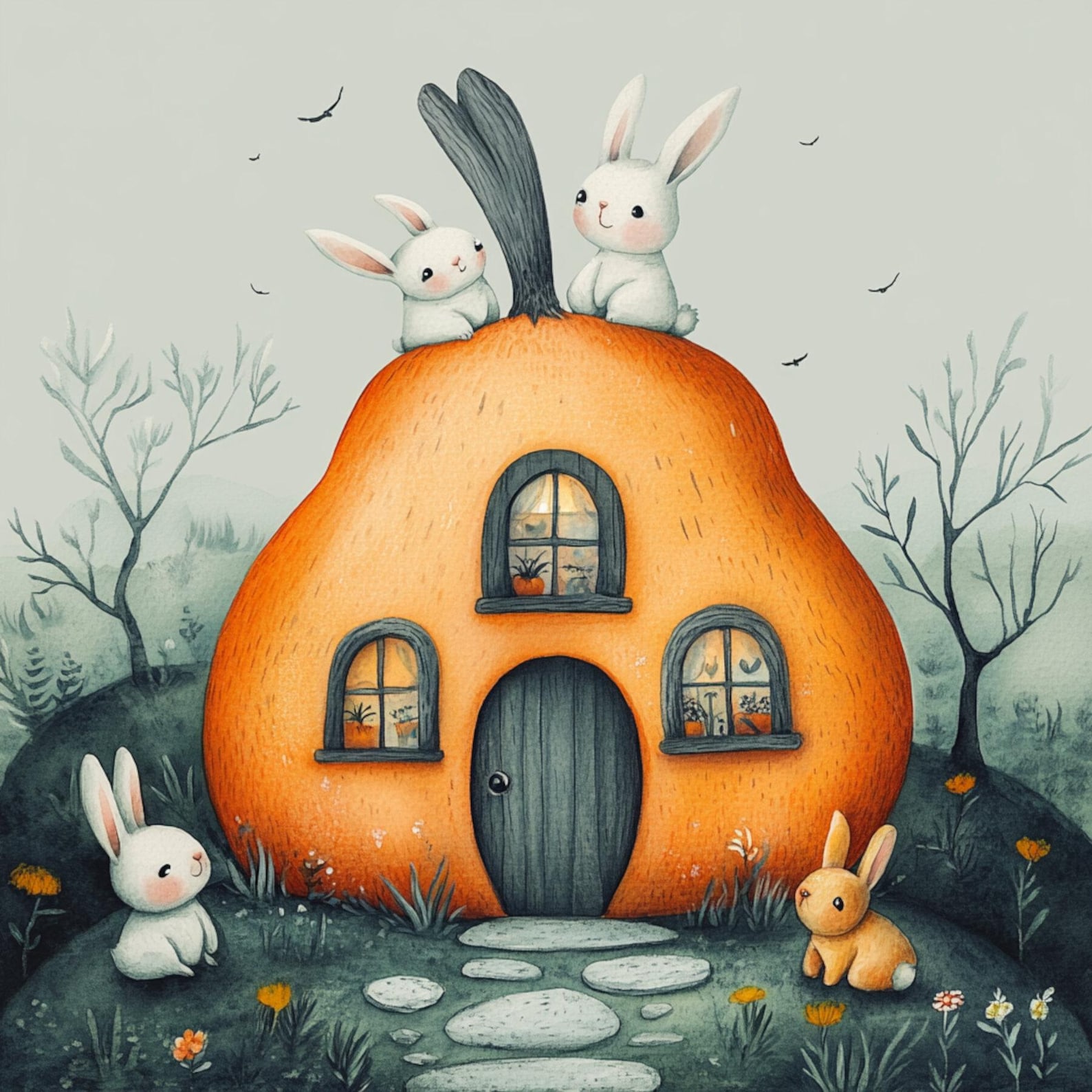 The Carrot House, Bunny House, Rabbit Cottage, Carrot House, Woodland ...