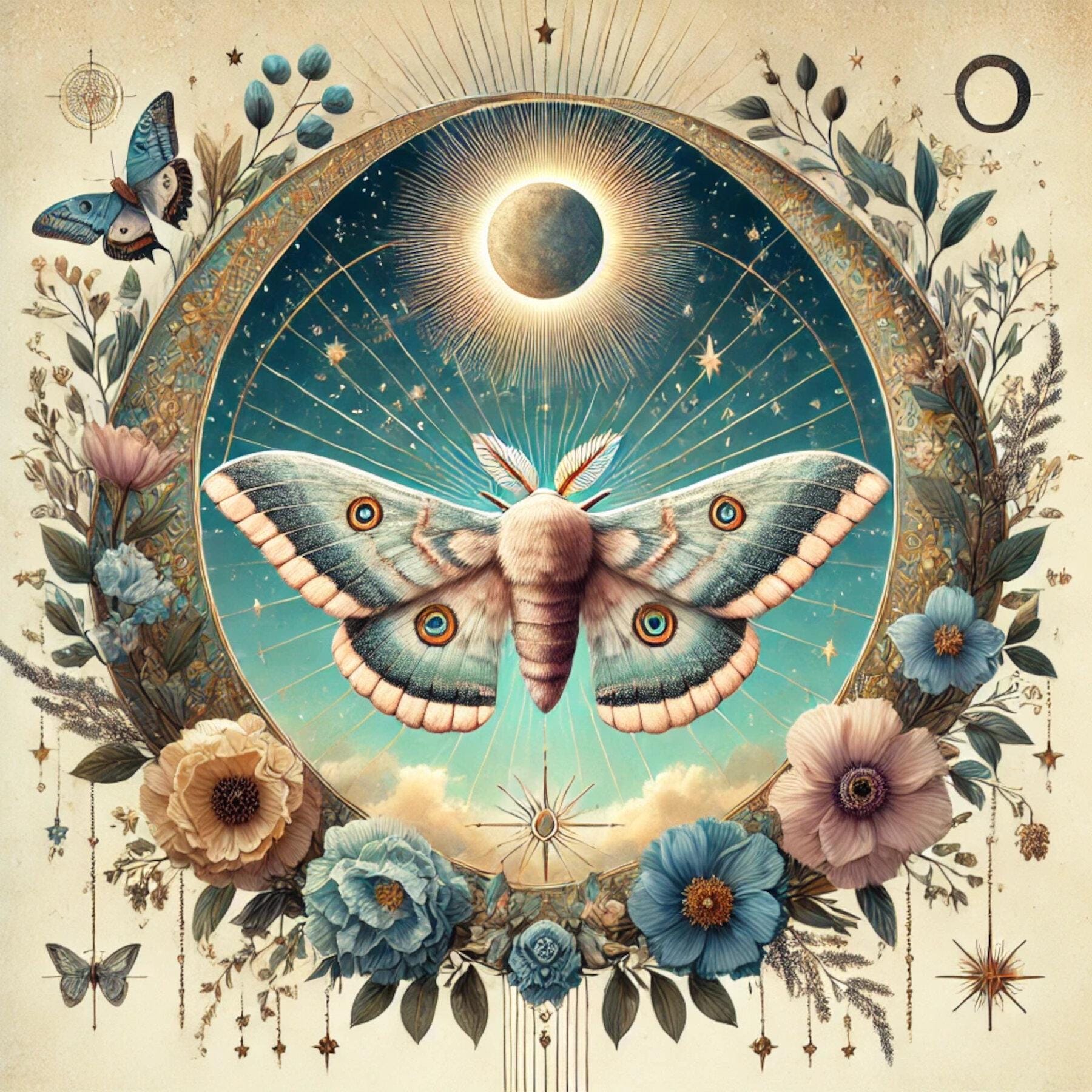 Celestial Moth, Fantasy Clipart, Moth, Celestial Image, Celestial ...