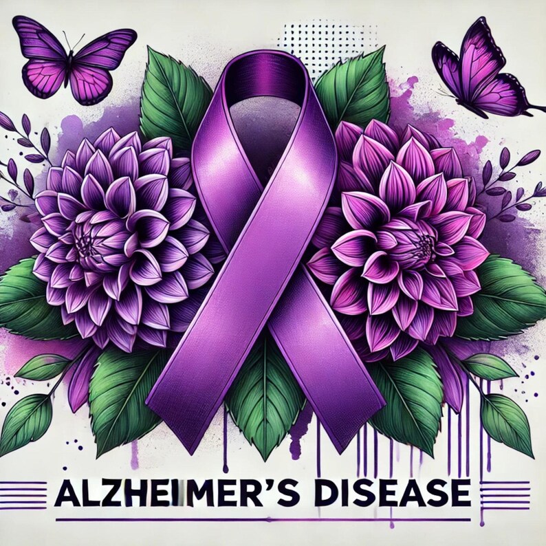 Alzheimer Awareness, Purple Ribbon Clipart, Dementia Support Art ...