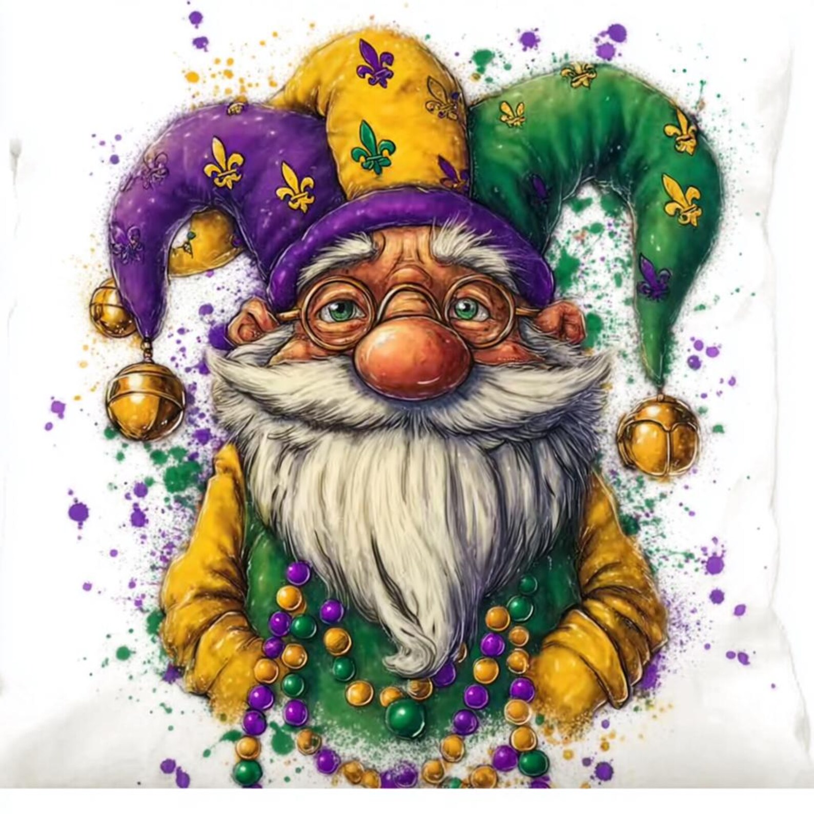 Mardi Gras Gnome CLIPART, Jester Hat Gnomes, Purple Green Gold Art ...