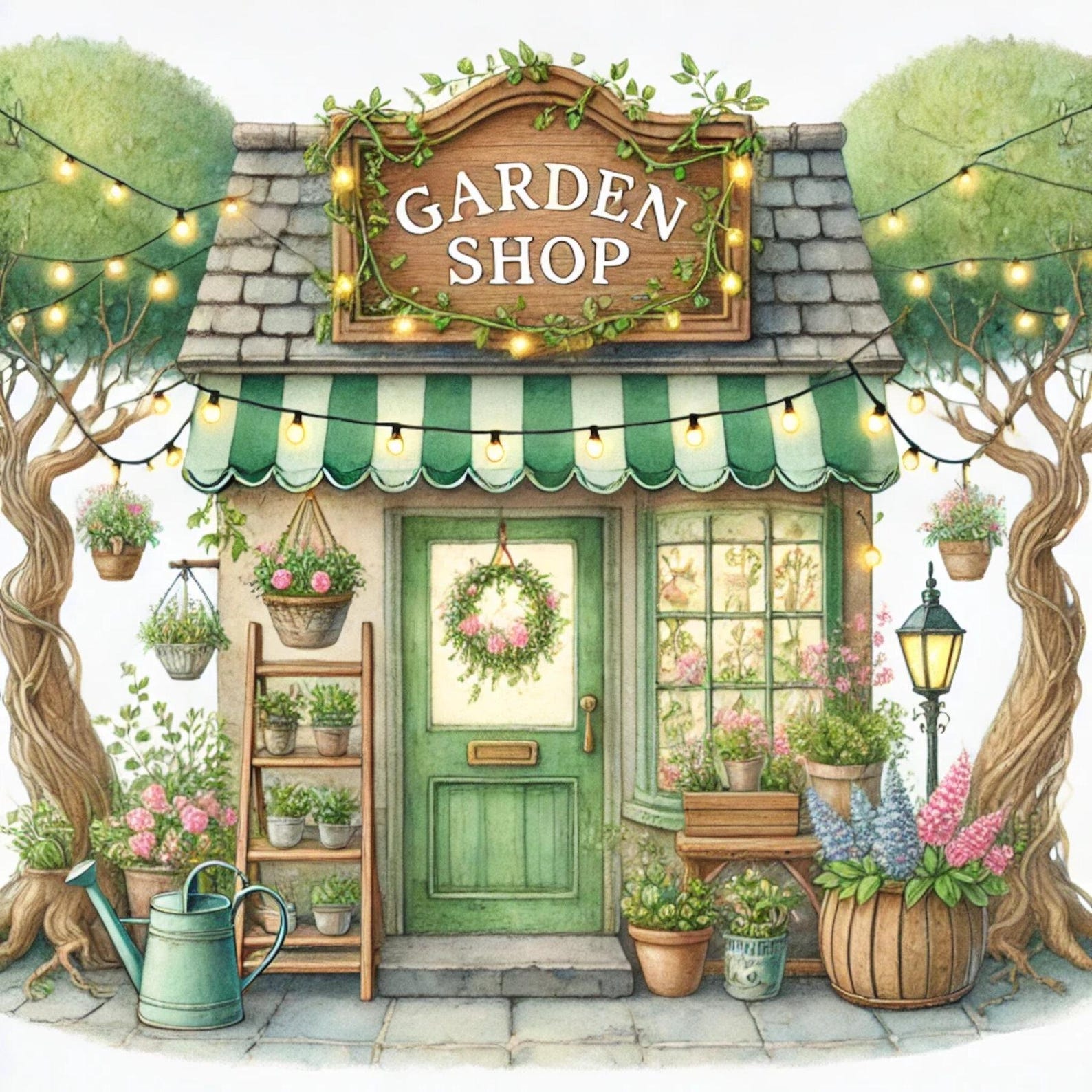 Garden Shop, Plant Store Art, Flower Shop Clip, Nursery Clipart, Plant ...