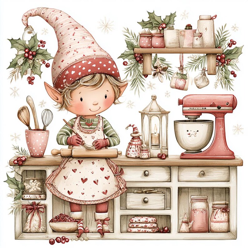 Gingerbread Art, Holiday Bakery, Kawaii Christmas, Baking Elf, Cookie ...