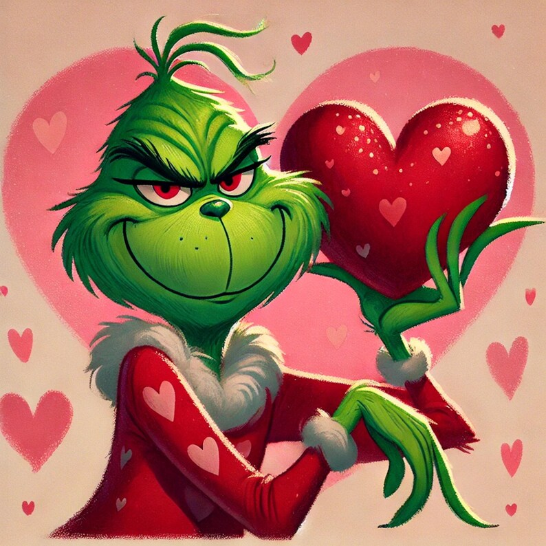 Grinch Valentine, Mischief Love, Heart Humor, Love Whimsy, Cheeky ...