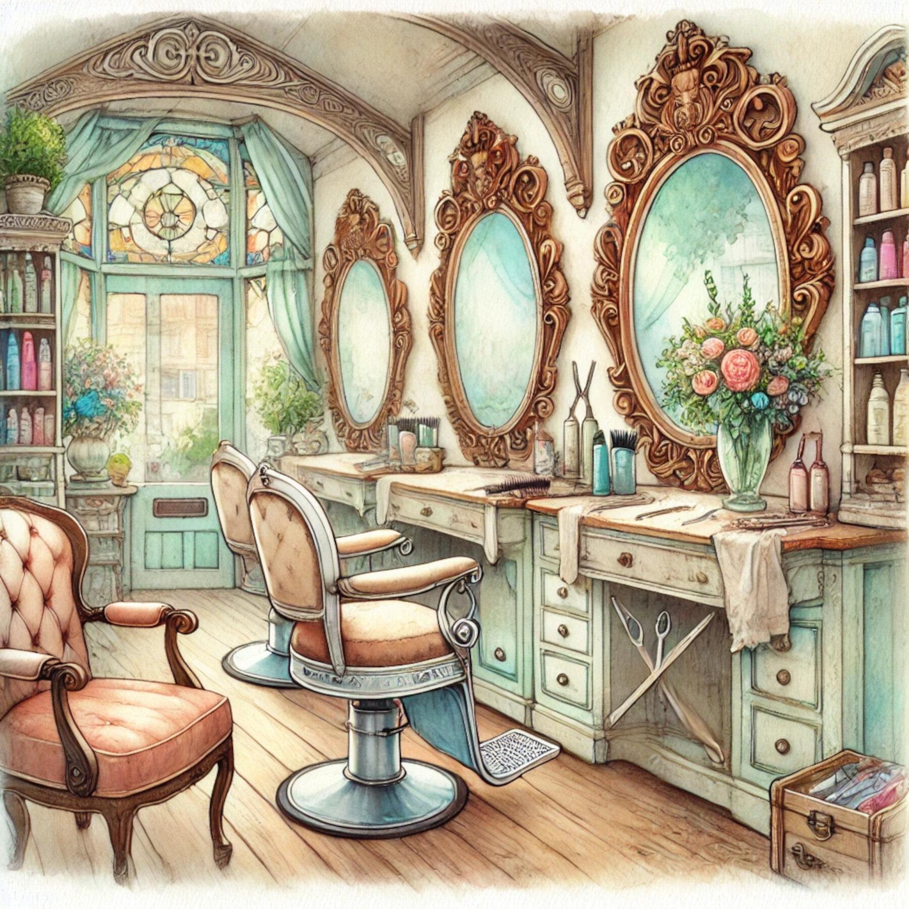 The Village Hairdresser, Hair Salon, Vintage Decor, Cozy Interior, Hair ...