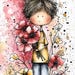 Watercolor Boy, Cute Boy Art, Child Holding Flowers, Spring Bloom ...