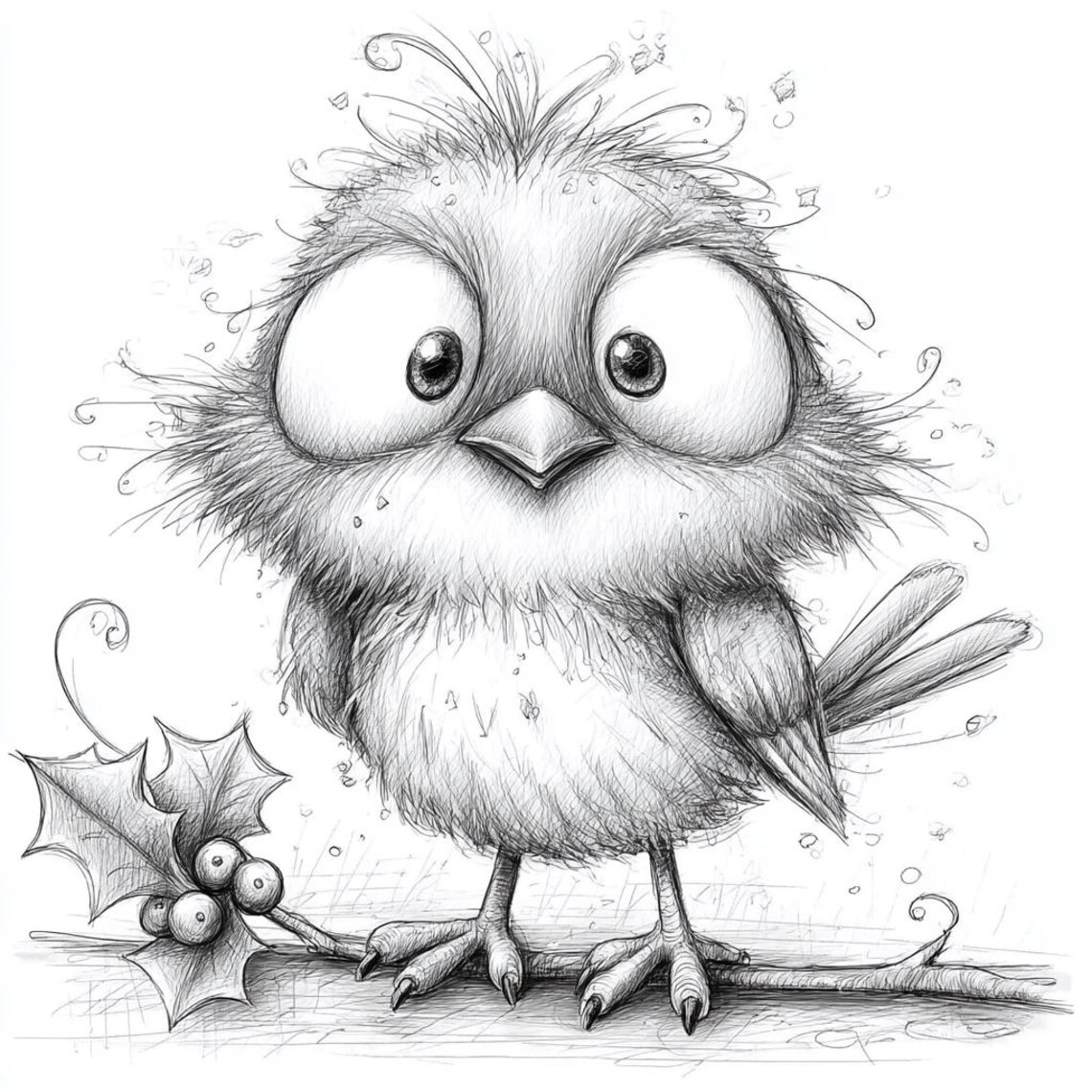 Christmas Robin, Winter Bird, Festive Robin, Cute Bird Art, Holiday ...