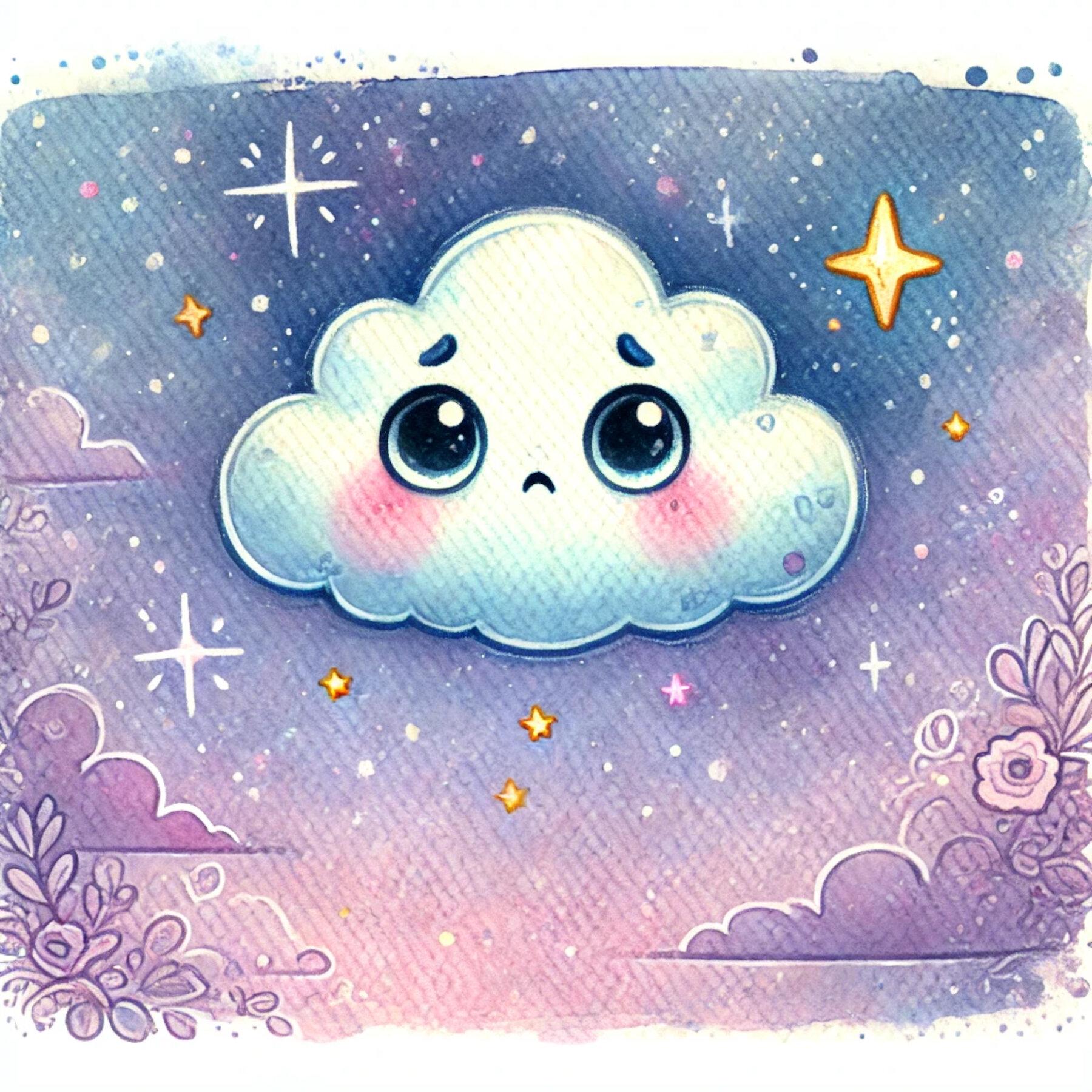 Celestial Melancholy, Celestial Clipart, Moon Artwork, Watercolor Stars ...