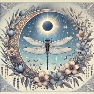 Celestial Dragonfly, Fantasy Clipart, Dragonfly, Celestial Image ...