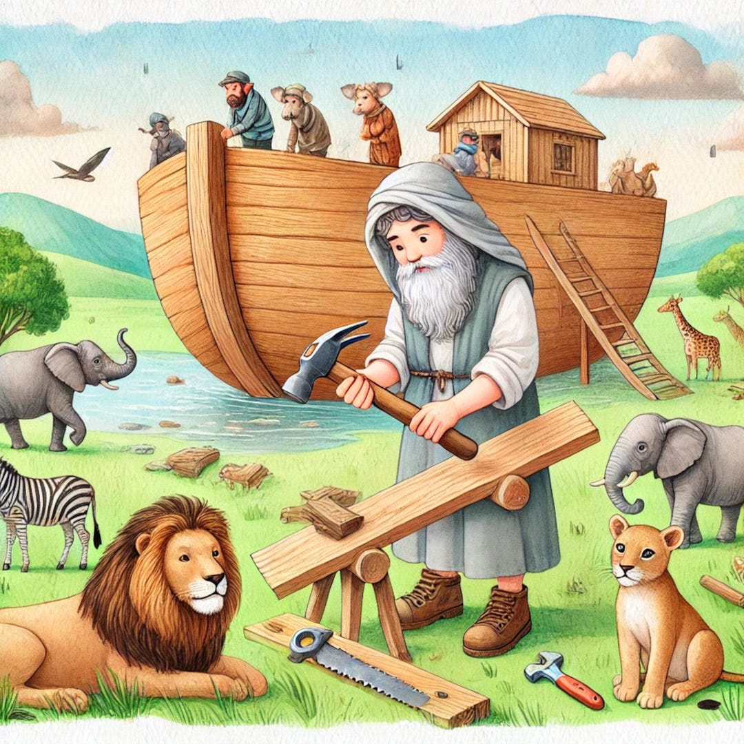 Noah's Ark Story, Biblical Flood, Animals Two by Two, Rainbow Promise ...