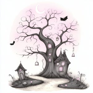 Tree House, Haunted Treehouse, Spooky Fairy Tale, Gothic Fantasy Art ...
