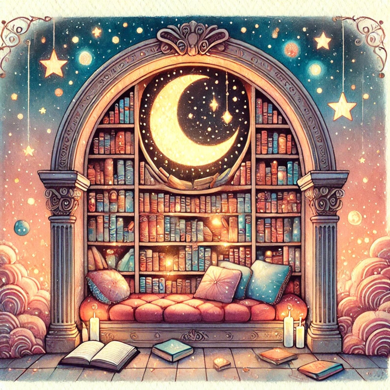 Magical Libraries, Fantasy Art Images, Library Clipart, Book Themes ...