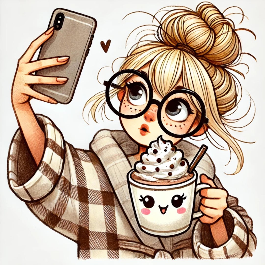 Selfie Time, Cute Clipart, Whimsical Clipart, Photography, Funny Images ...