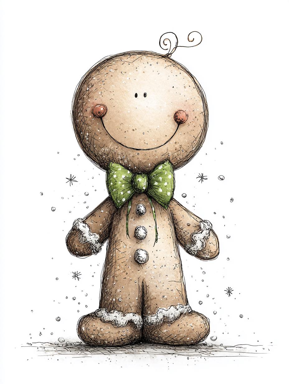 Gingerbread Man Clipart Set, Whimsical Christmas Cookie PNG, Cute ...