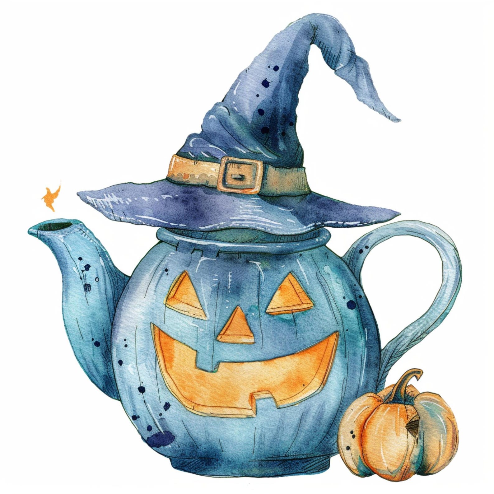 Witch Teapot, Spooky Pot, Halloween Art, Pumpkin Kettle, Magic Teapot ...