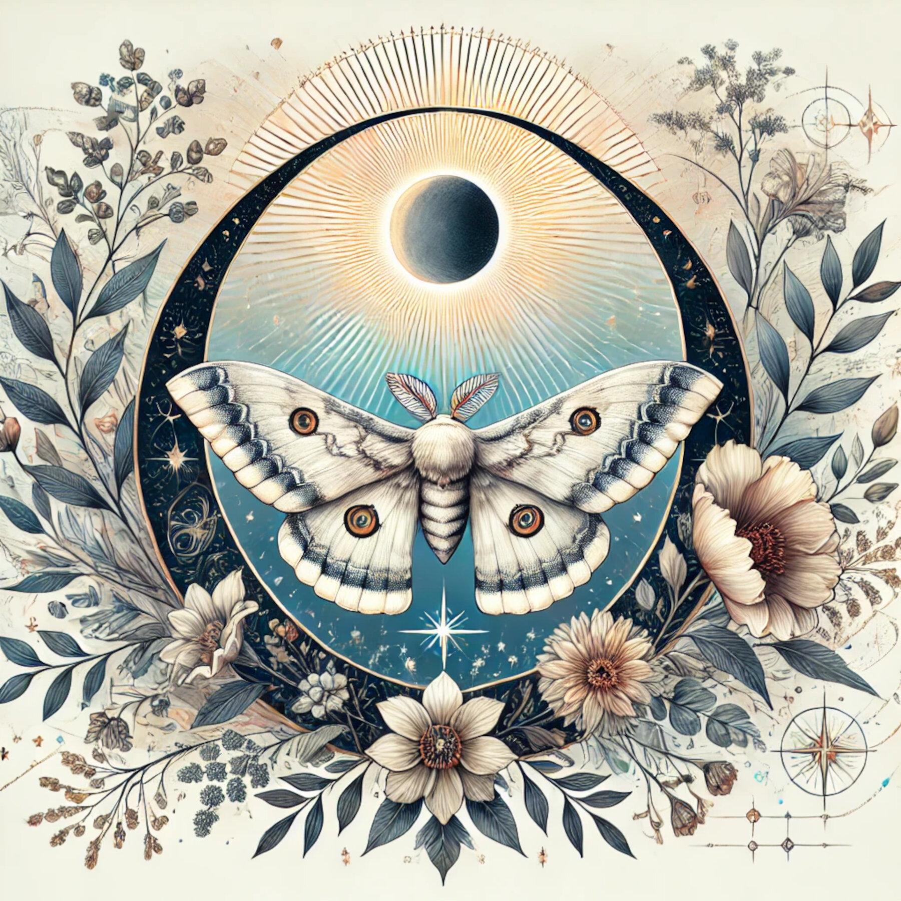 Celestial Moth, Fantasy Clipart, Moth, Celestial Image, Celestial ...