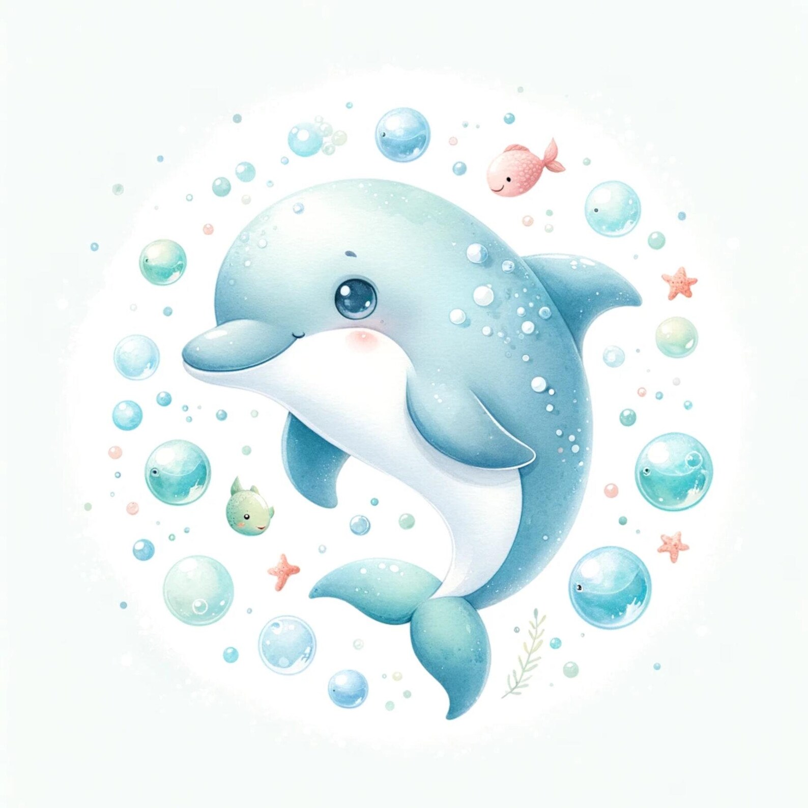 Dave Dolphin, Whimsical Clipart, Cute Clipart, Sea Creatures, Dolphin ...