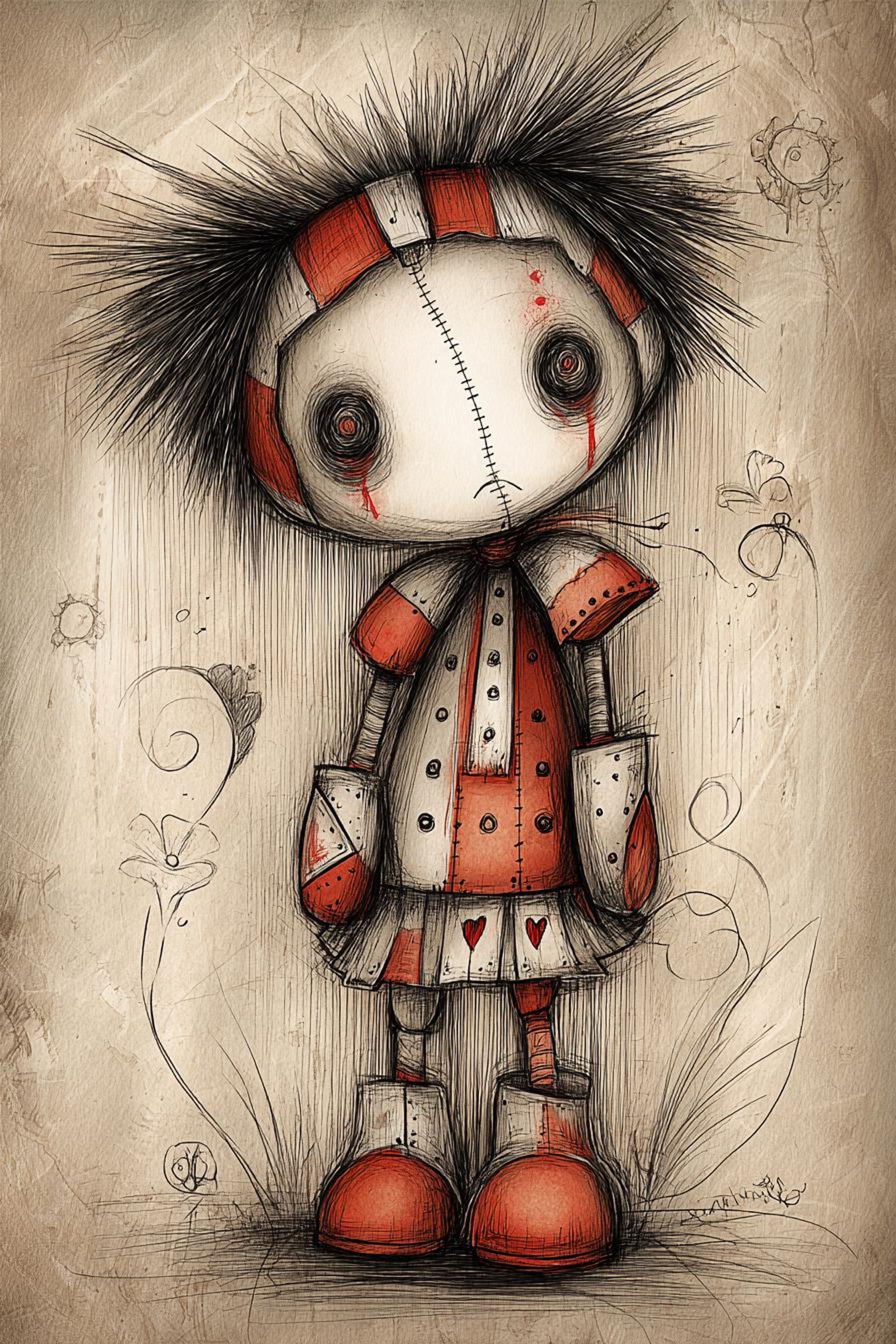Goth Doll, Creepy Toy, Stitched Doll, Haunted Doll, Spooky Art, Dark ...