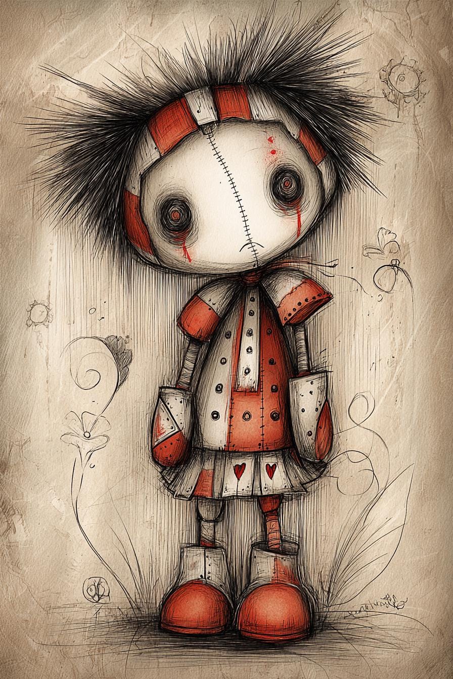 Goth Doll, Creepy Toy, Stitched Doll, Haunted Doll, Spooky Art, Dark ...