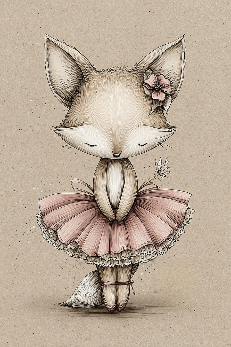Lynx Ballerina, Cute Lynx Art, Pink Tutu Lynx, Ballet Lynx Art, Lynx in ...