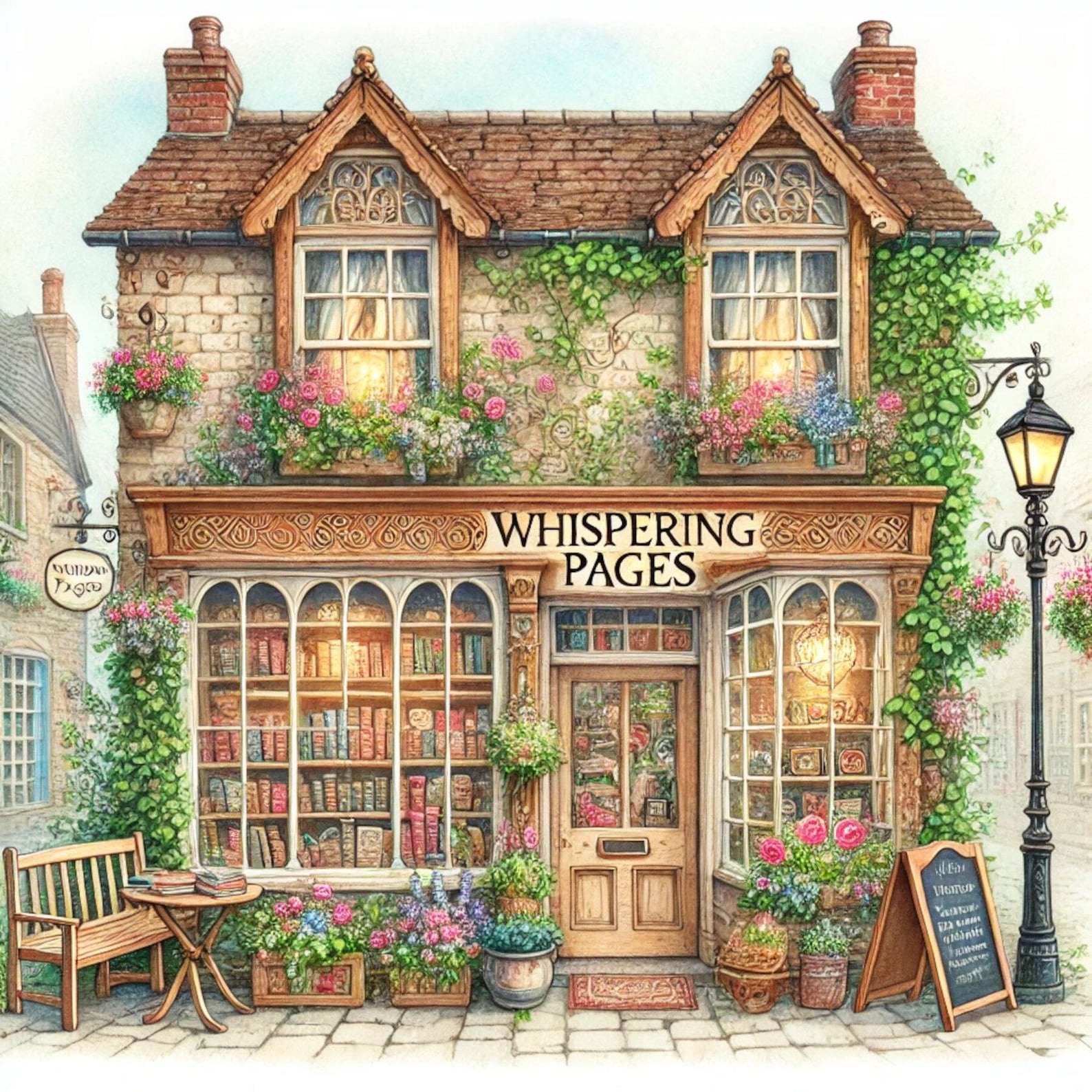 Village Book Shop, Cosy Bookshop, Vintage Decor, Colourful Books ...