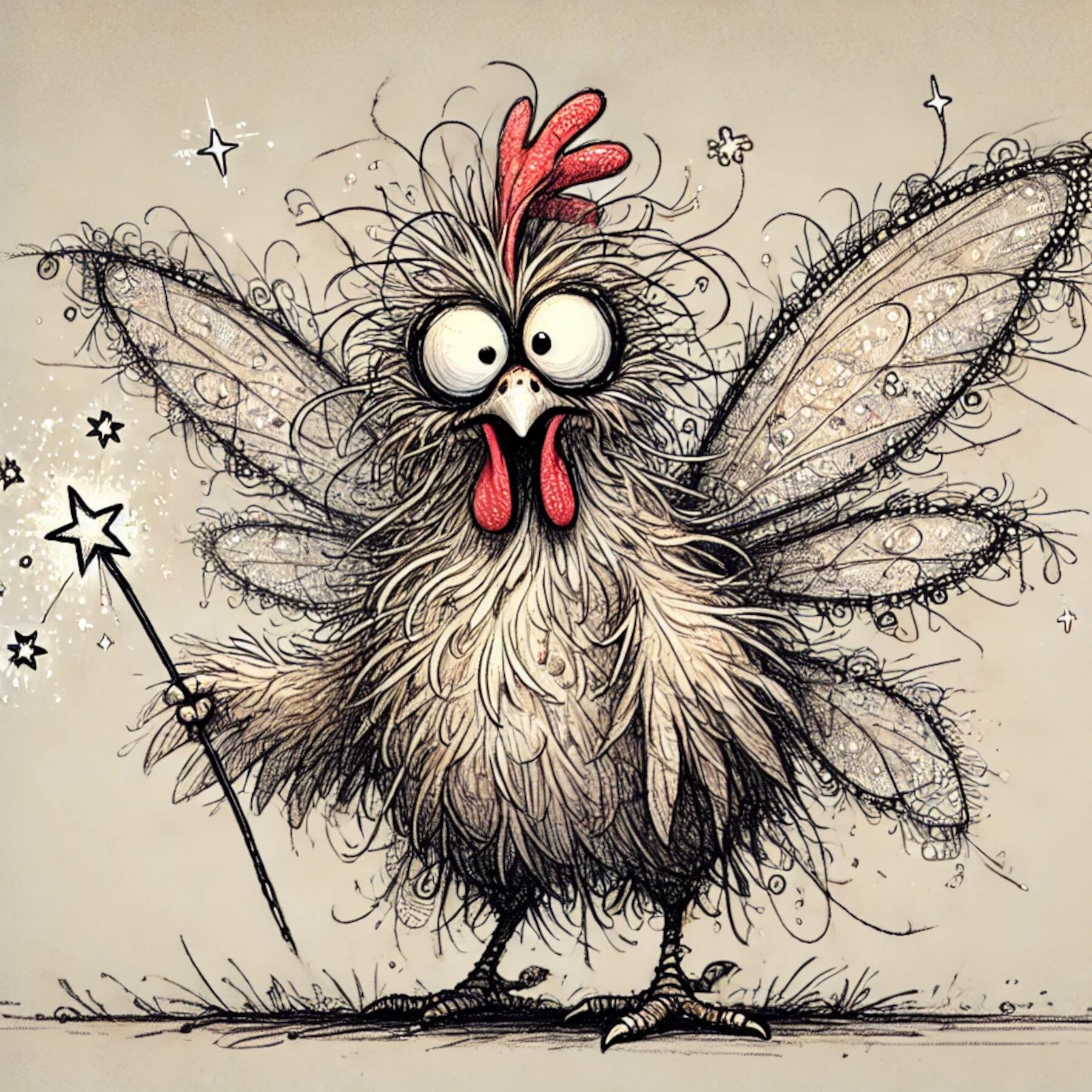 Quirky Chicken Clipart, Funny Chicken, Whimsical Birds, Quirky Animals ...