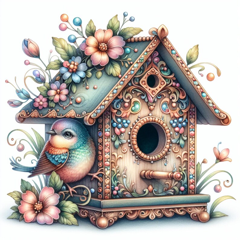 10 Whimsical Birdhouses, Whimsical Images, Bird Houses, Quirky Clipart ...